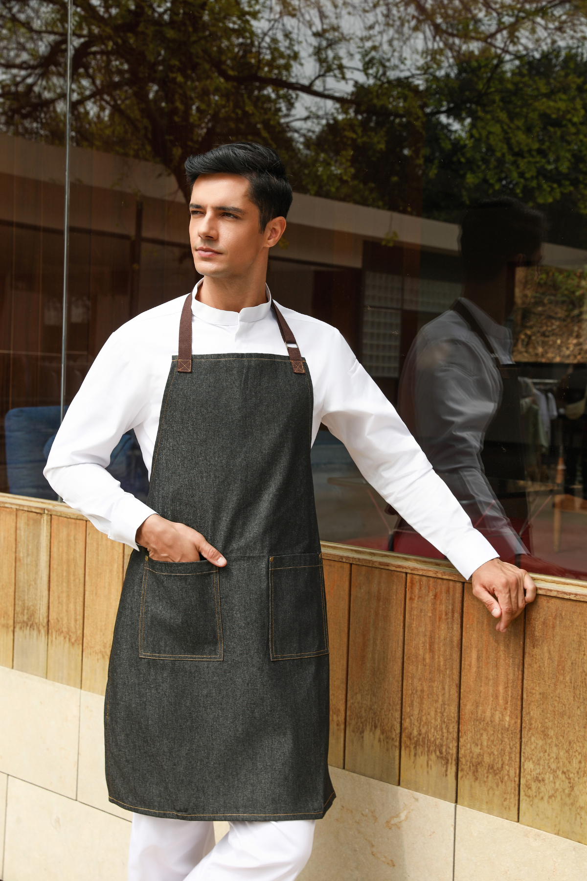 Joey Greyish Black Denim Apron - GC Collective – GC Collective Global